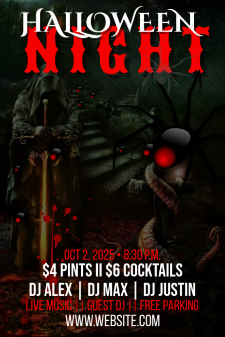 Halloween Event Party Poster Template | PosterMyWall
