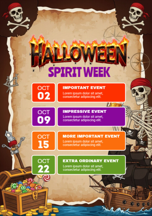 halloween event schedule Template | PosterMyWall