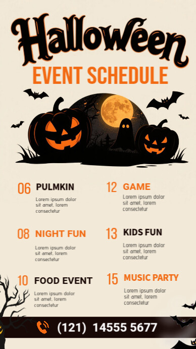 Halloween Event schedule design Template | PosterMyWall