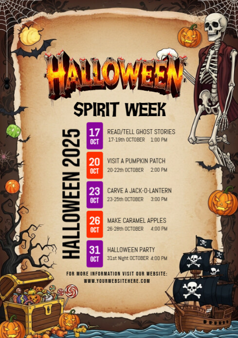 halloween event schedule Template | PosterMyWall
