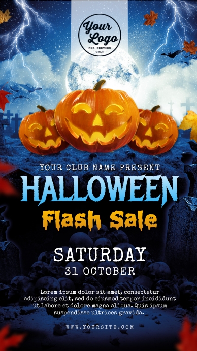 Halloween Flash Sale Stories Template | PosterMyWall