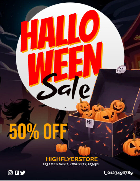hALLOWEEN fLYER dESIGN with discount tag Template | PosterMyWall