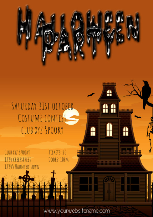 Halloween Flyer Template party spooky | PosterMyWall