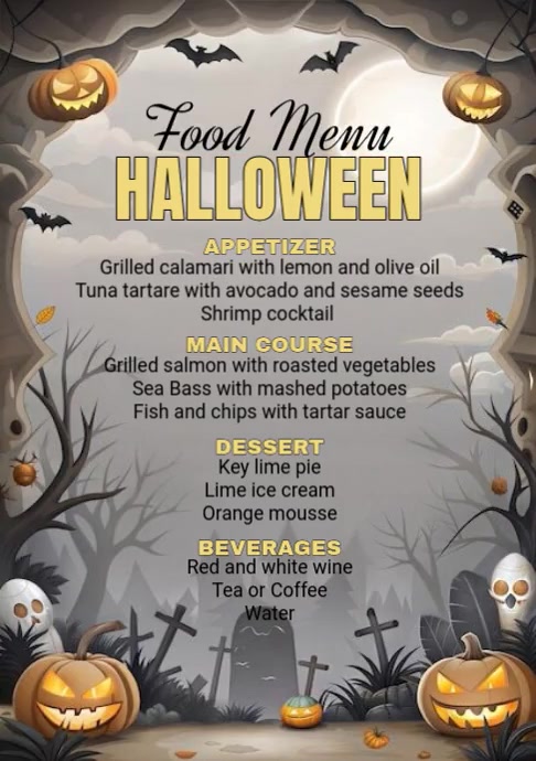 Plantilla de Halloween Food Menu Ads | PosterMyWall