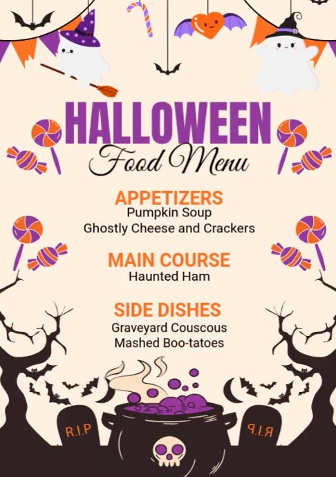 Halloween Food Menu Ads Templat | PosterMyWall
