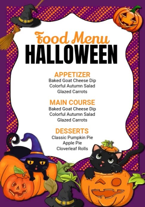 Halloween Food Menu Ads Template | PosterMyWall