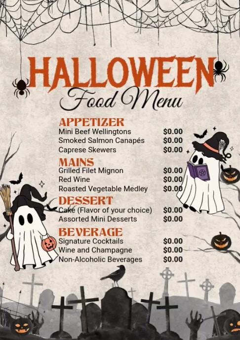 Halloween Food Menu Ads Template | PosterMyWall