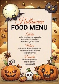 Halloween Food Menu Ads Template | PosterMyWall