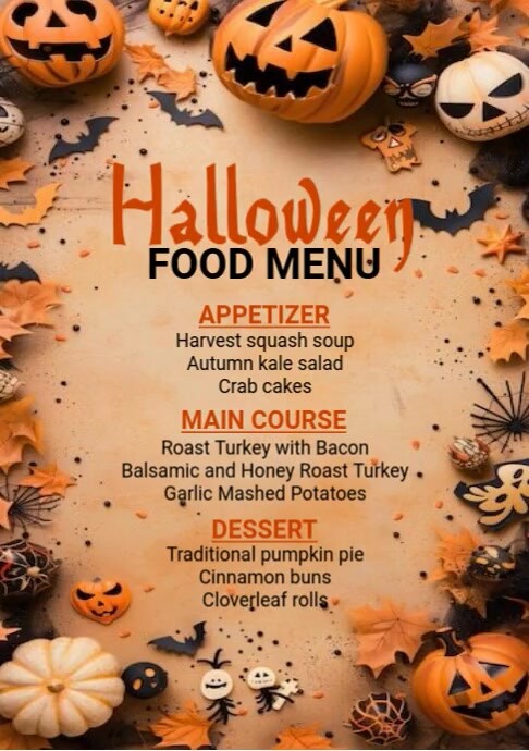 Halloween Food Menu Template | PosterMyWall