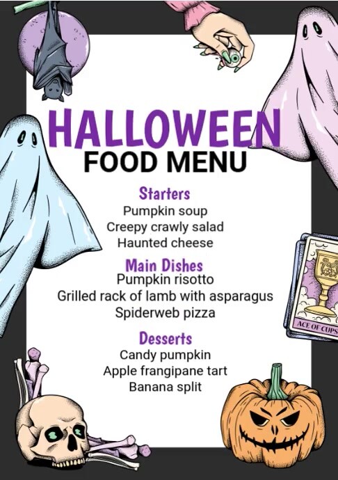 Halloween Food Menu Template | PosterMyWall