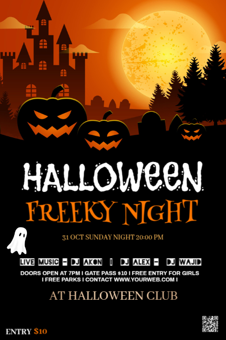 Modèle Halloween freeky night party celebrate flyer new design ...
