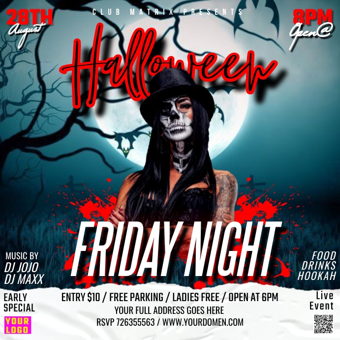 Plantilla de Halloween friday night | PosterMyWall