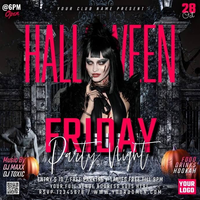 halloween friday night party Template | PosterMyWall
