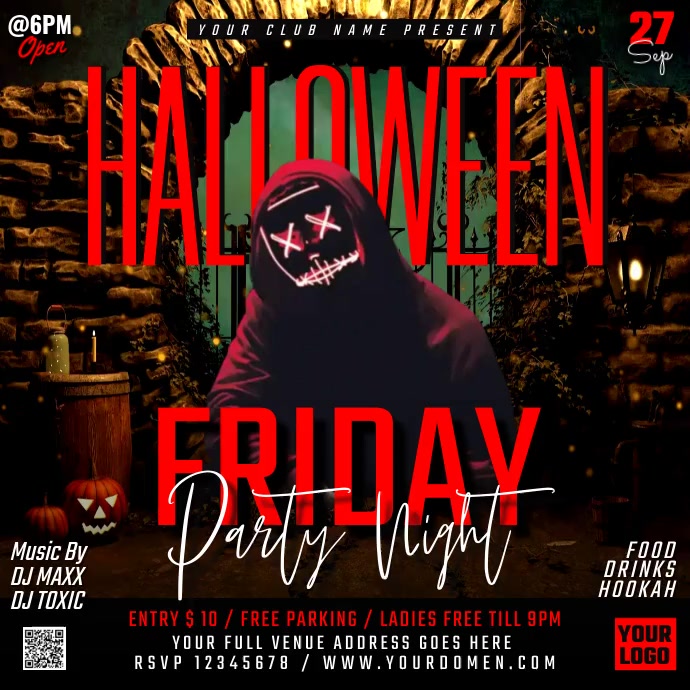 Plantilla de halloween friday night party | PosterMyWall