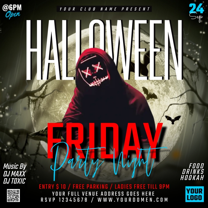 Modèle De La Fête Du Vendredi Soir Halloween | PosterMyWall