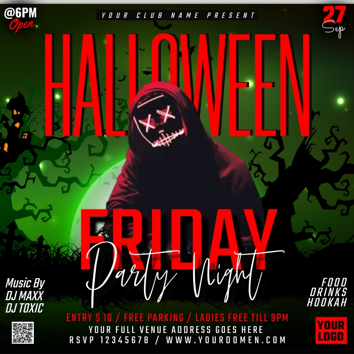 halloween friday night party Template | PosterMyWall
