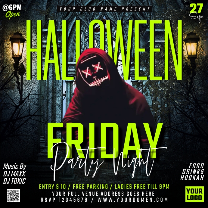 halloween friday night party Template | PosterMyWall