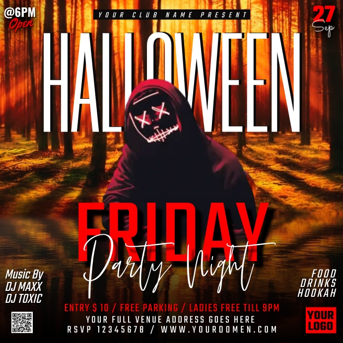 halloween friday night party Template | PosterMyWall