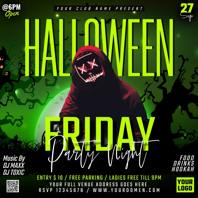 halloween friday night party Template | PosterMyWall