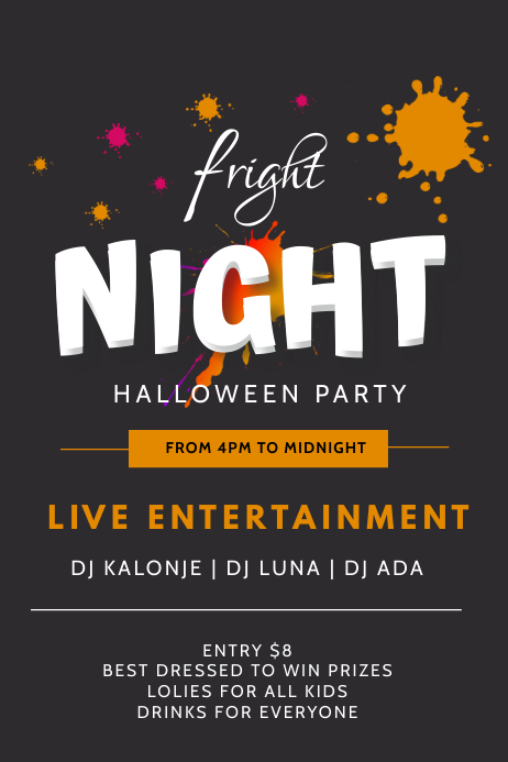 HALLOWEEN FRIGHT PARTY FLYER Template | PosterMyWall