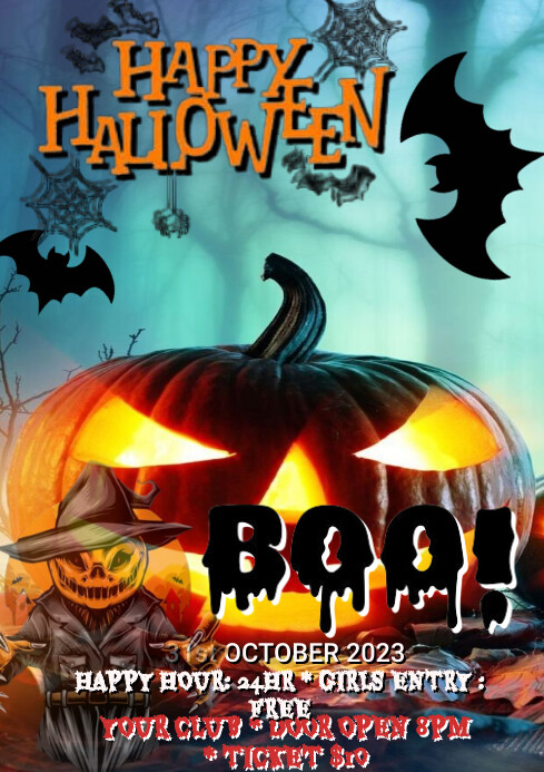 Plantilla de Halloween fryer | PosterMyWall