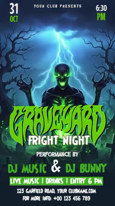 halloween graveyard party Template | PosterMyWall