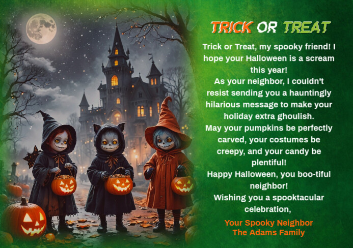 Halloween Greeting Card Template | PosterMyWall