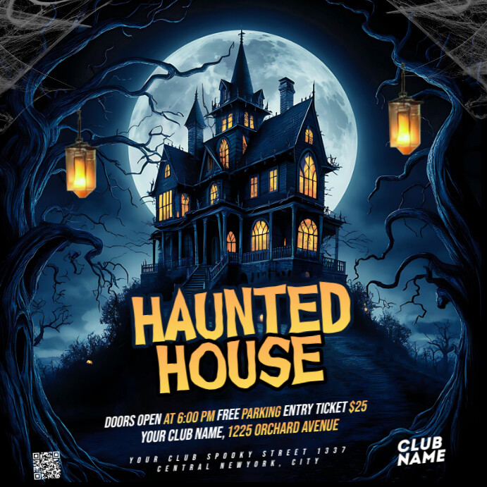 halloween haunted house Template | PosterMyWall