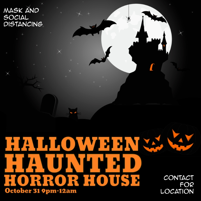 Halloween haunted house Template | PosterMyWall