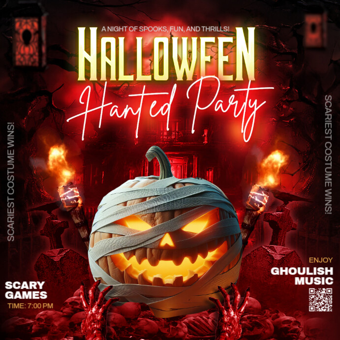 Halloween haunted house Template | PosterMyWall