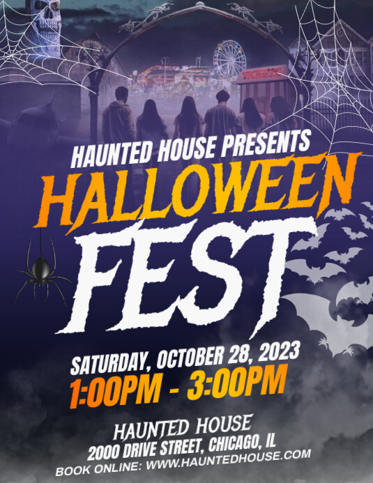 Halloween Haunted House Template | PosterMyWall