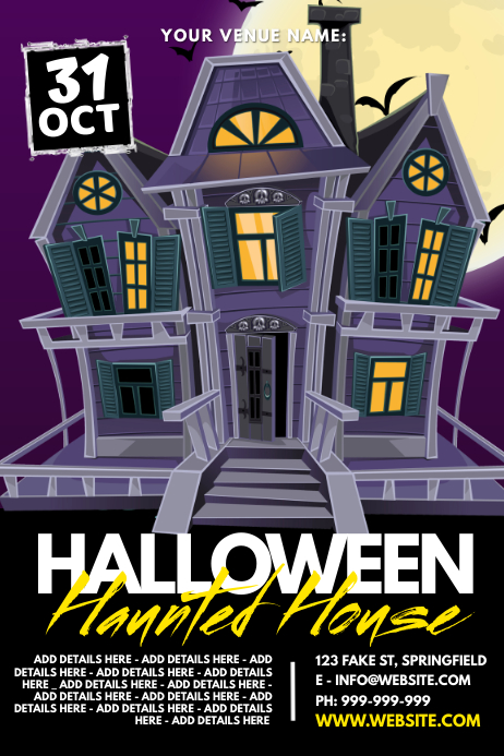 Copy of Halloween Haunted House Poster | PosterMyWall