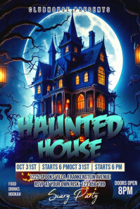 Haunted House Halloween Poster Template | PosterMyWall
