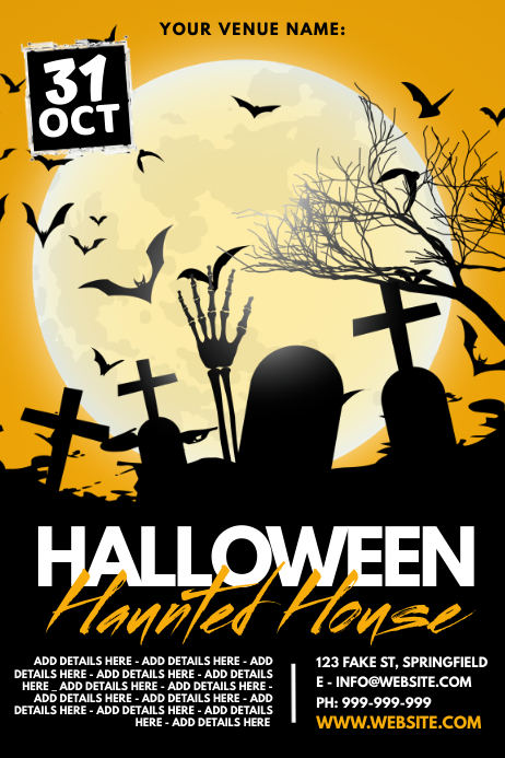Copy of Halloween Haunted House Poster | PosterMyWall