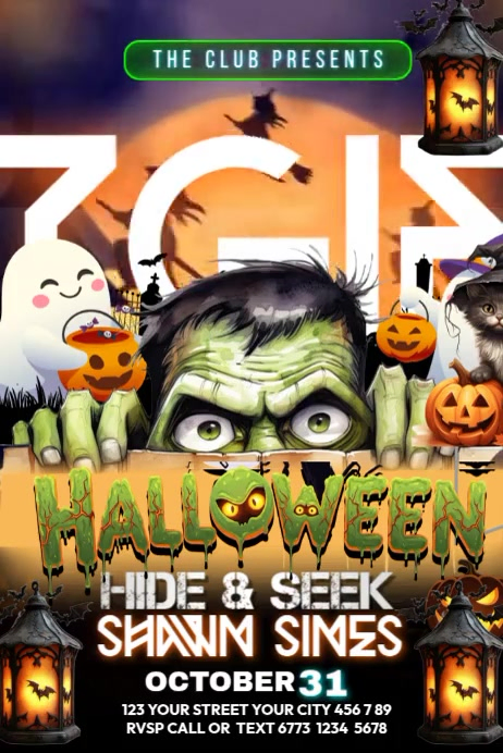 Halloween Hide & Seek Party Template | PosterMyWall