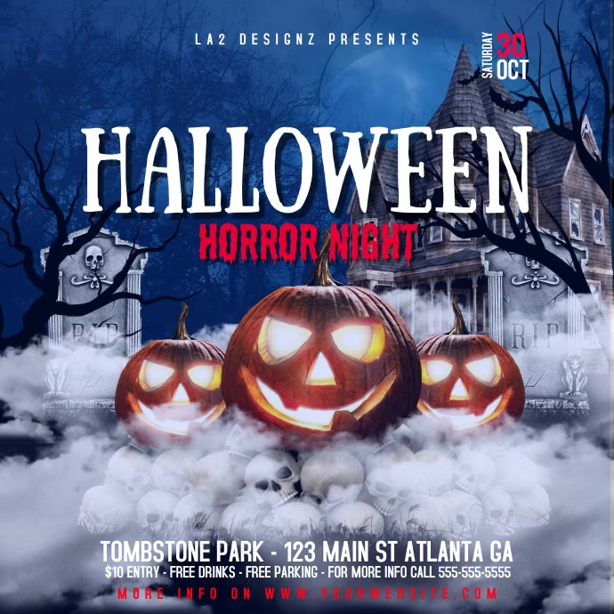 Halloween horror night - instagram post Template | PosterMyWall