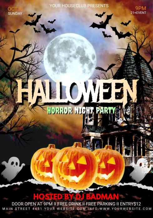Halloween horror night party Template | PosterMyWall