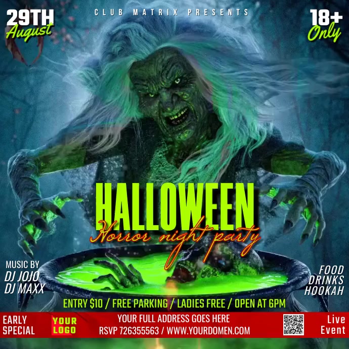 Halloween Horror night party Template | PosterMyWall