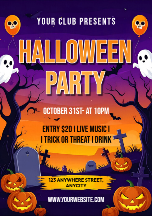 halloween horror night party Template | PosterMyWall