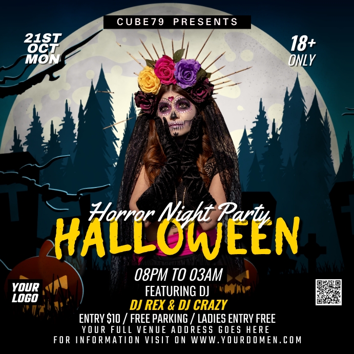 Halloween Horror night party Template | PosterMyWall