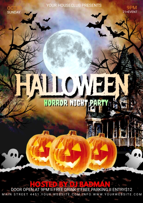 Halloween horror night party Template | PosterMyWall