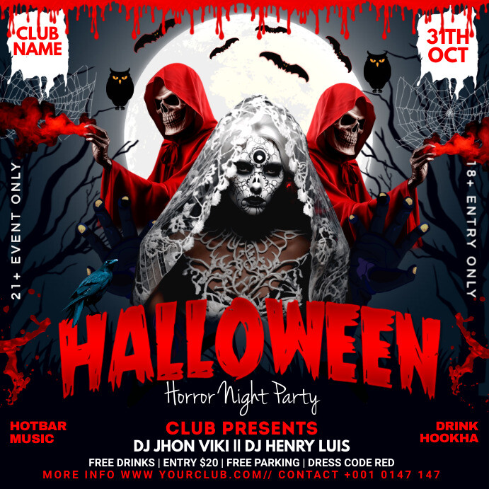 halloween horror night party flyer Template | PosterMyWall