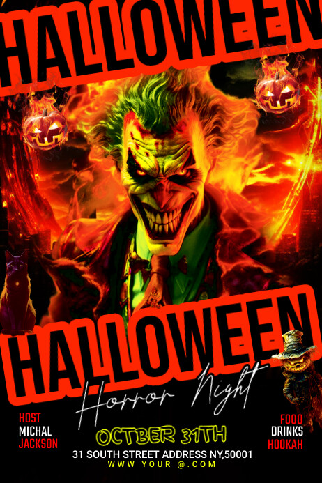 Halloween horror night party flyer Template | PosterMyWall