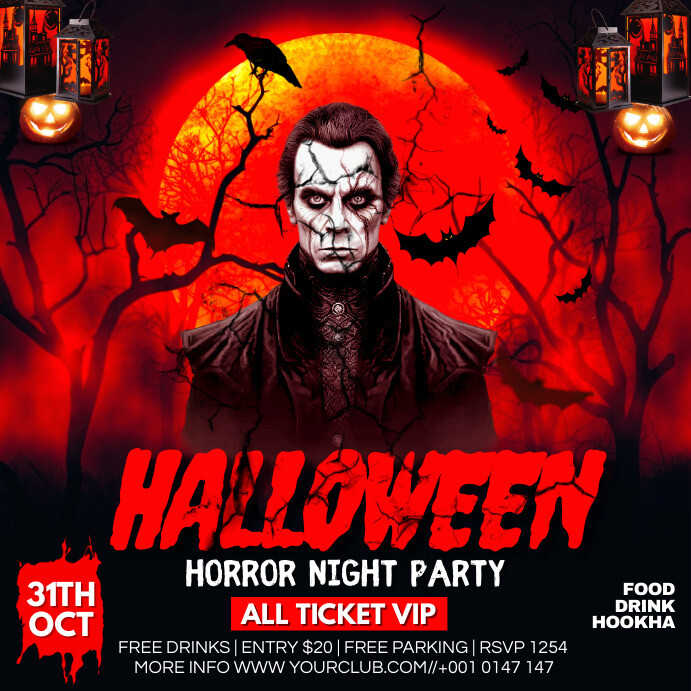 halloween horror night party flyer Template | PosterMyWall