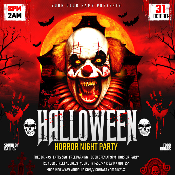 halloween horror night party flyer Template | PosterMyWall