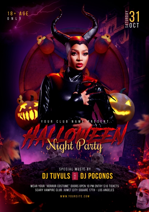 Halloween Horror Night Party Flyer Template | PosterMyWall