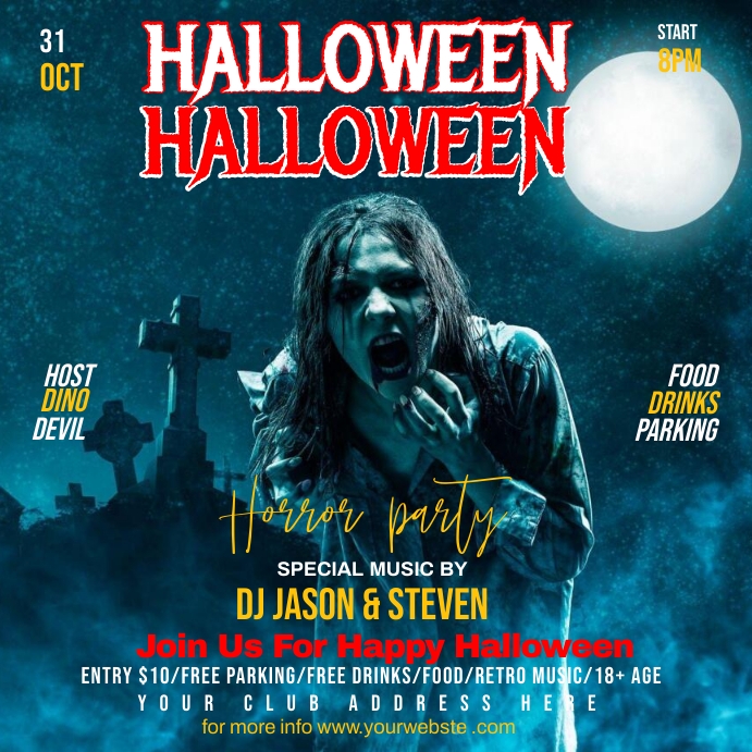 Halloween Horror Party (1) Template | PosterMyWall