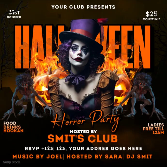 Halloween horror party Template | PosterMyWall