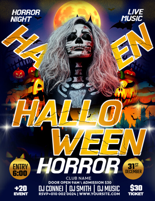 HALLOWEEN HORROR PARTY Template | PosterMyWall