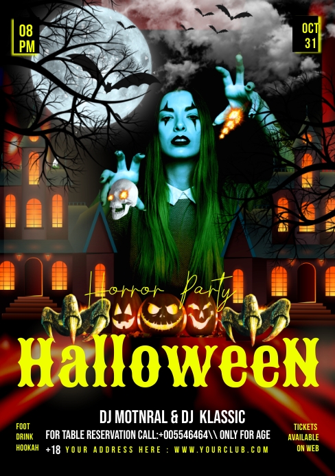 Halloween horror party Template | PosterMyWall